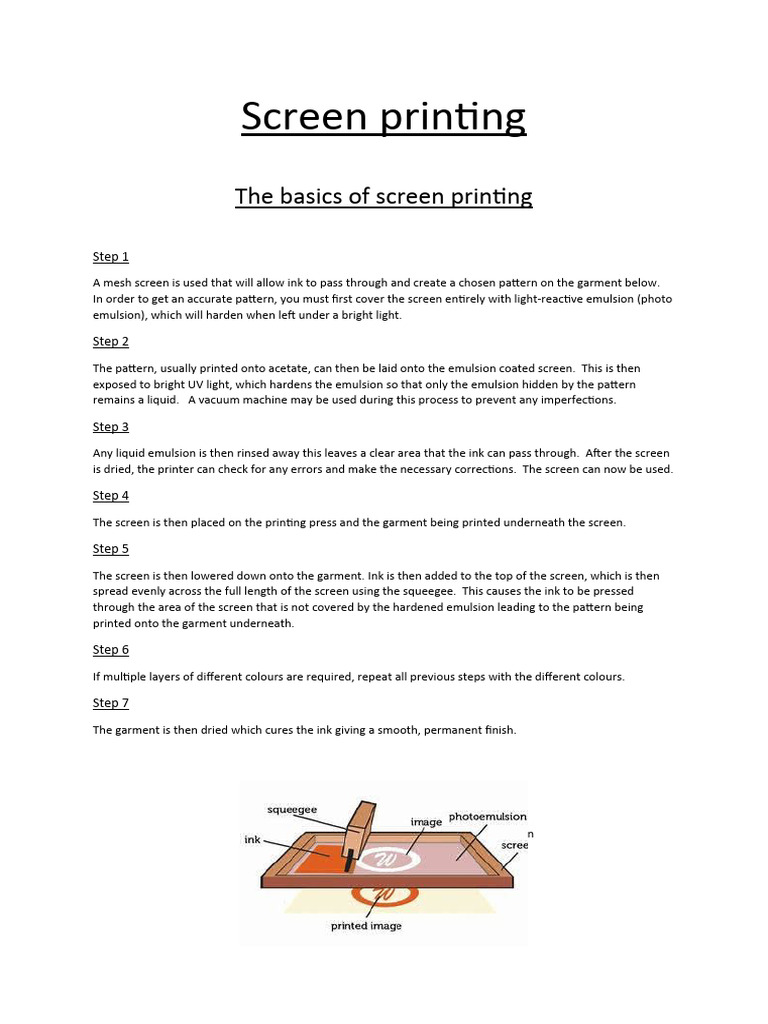 Screen Printing | PDF | Artistic Techniques | Graphic Design