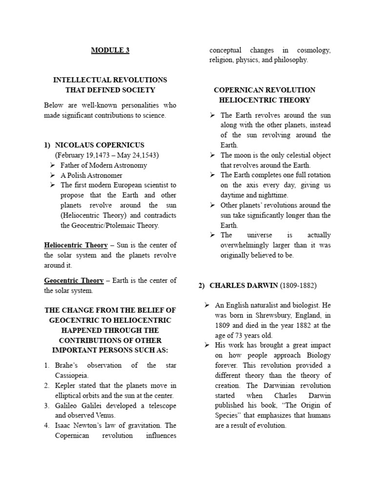 STS Module 3 | PDF | Heliocentrism | Id