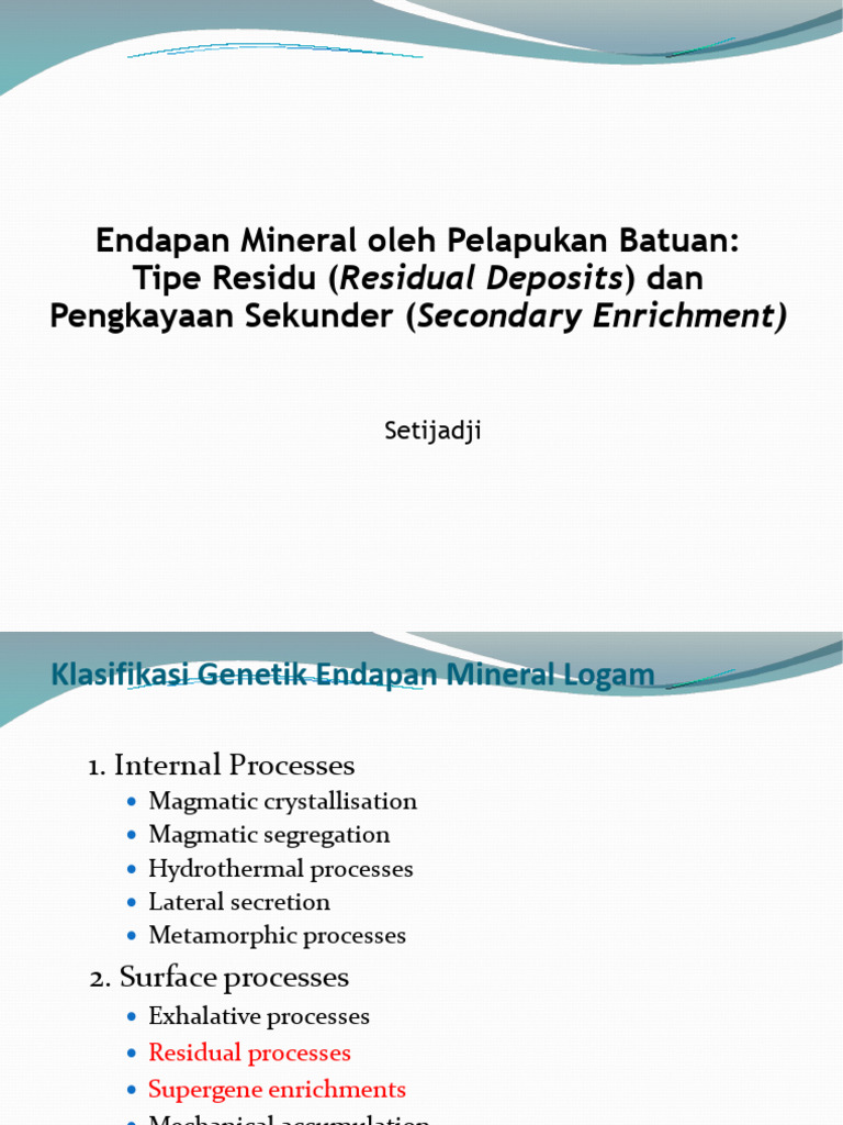 Endapan Residual dan Pengayaan Sekunder | PDF | Sains & Matematika