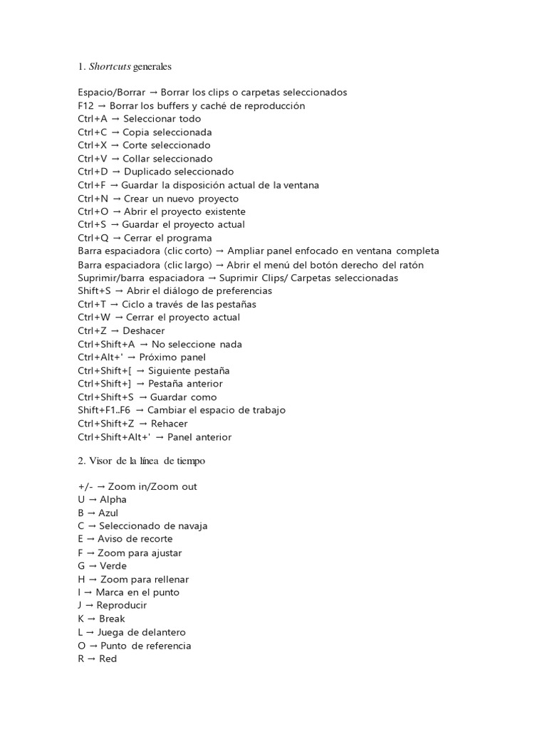 Shortcuts Generales - Nuke | PDF | Ventana (informática) | Informática