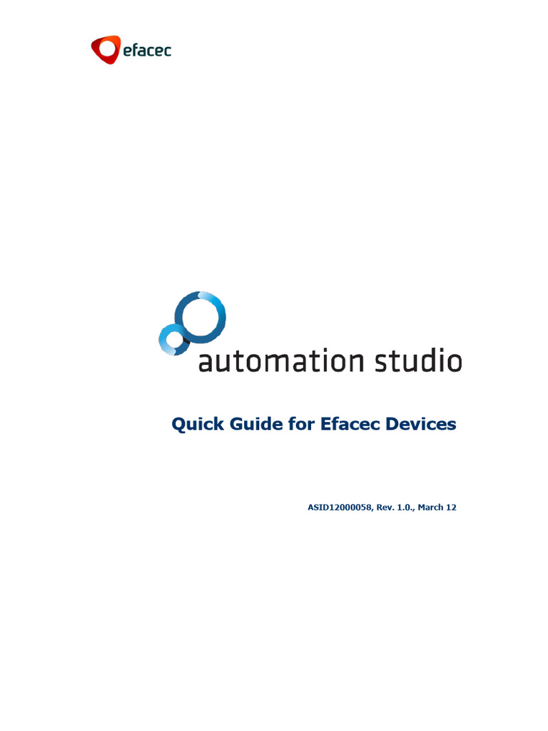 Automation Studio - Quick Guide For Efacec Devices | PDF | Input/Output | Menu (Computing)