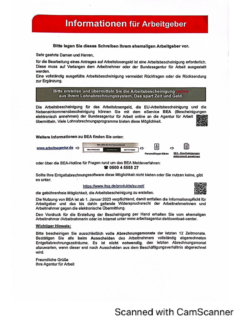 Informationen Für Arbeitgeber | PDF