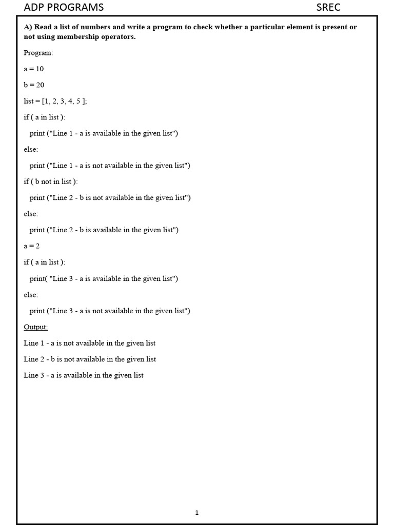 Programs On Operators | PDF | Computer Programming | Computing Programs On Operators | PDF | Computer Programming | Computing