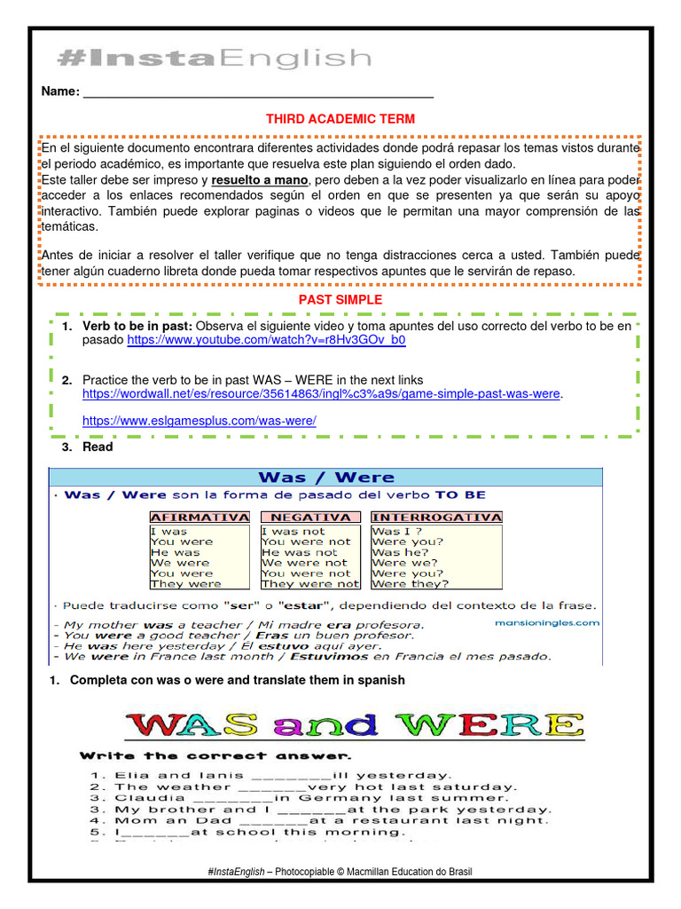 Actividades de Repaso de Pasado Simple | PDF