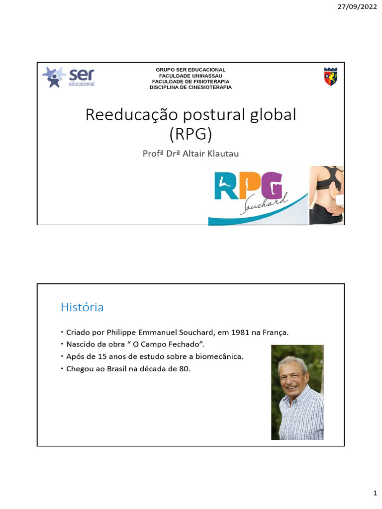 Aula 6 - Reeducação Postural Global (RPG) | PDF | Músculo esquelético ...