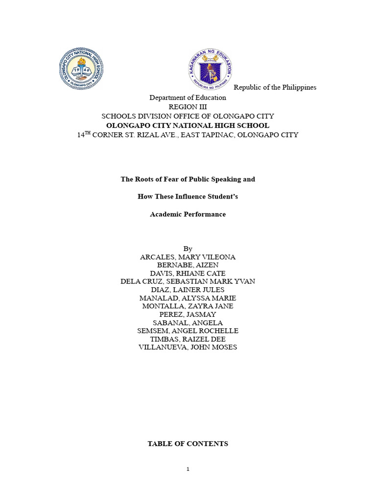 Research 1 | PDF | Survey Methodology | Public Speaking