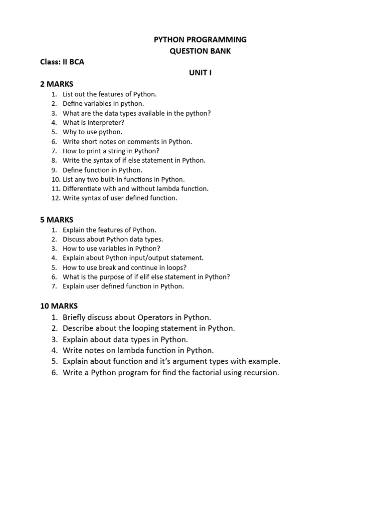 Python Qb Download Free Pdf Python Programming Language