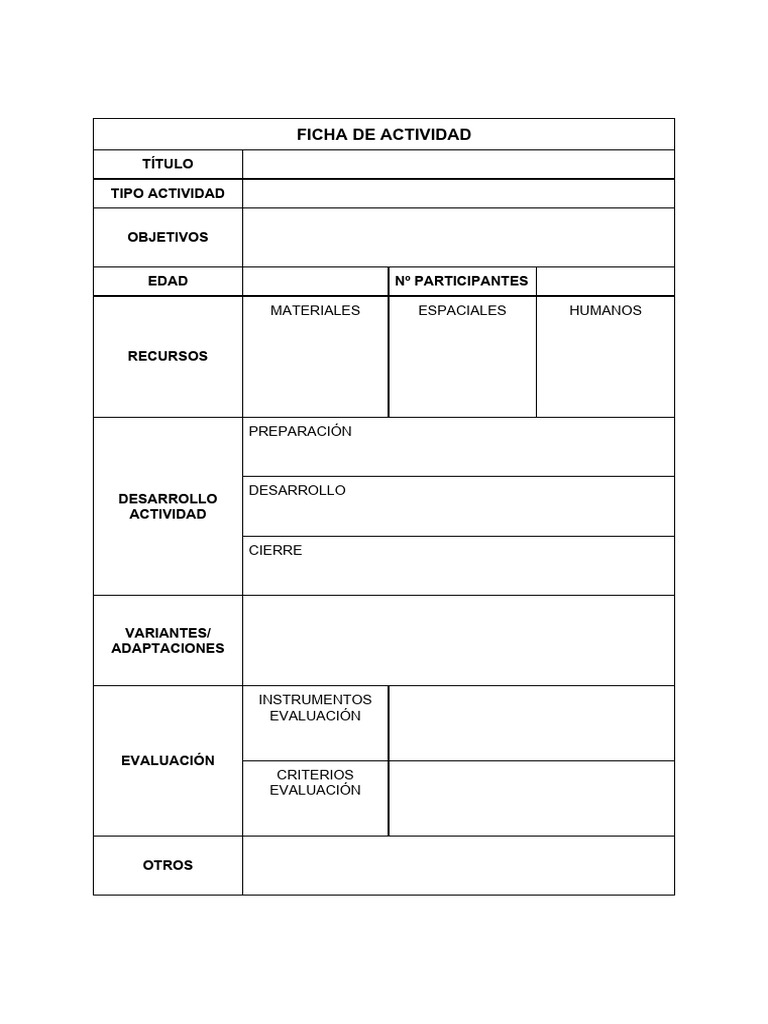 Ficha de Actividad | PDF