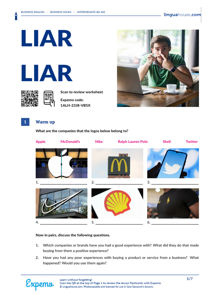 Business Ethics - Liar Liar | PDF | Sales | Customer