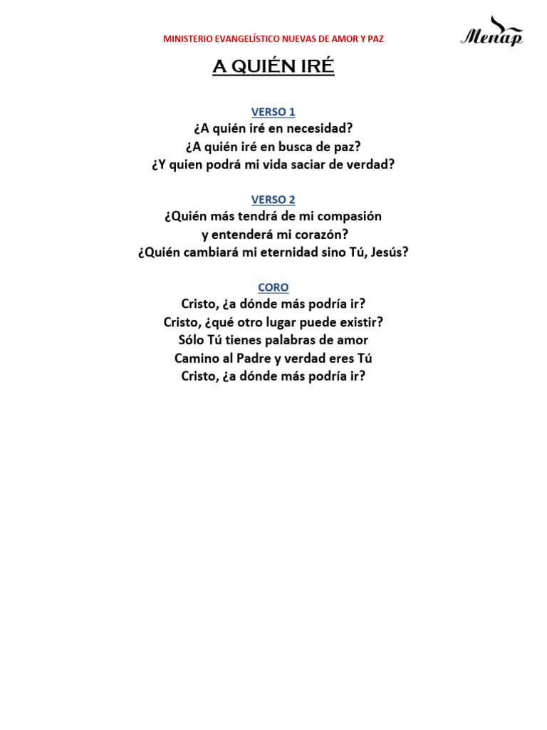 A Quién Iré (Letra) | PDF | Filosofía