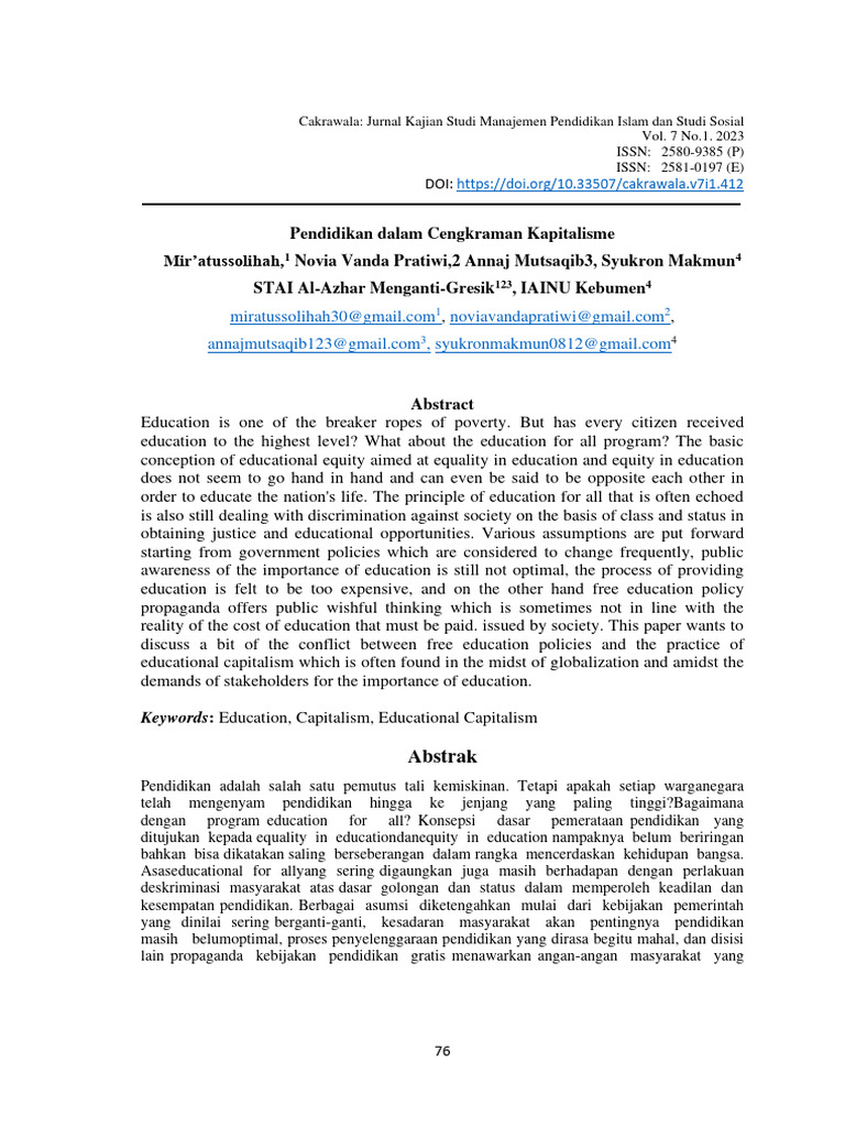 Educational Capitalism's Impact | PDF | Politics