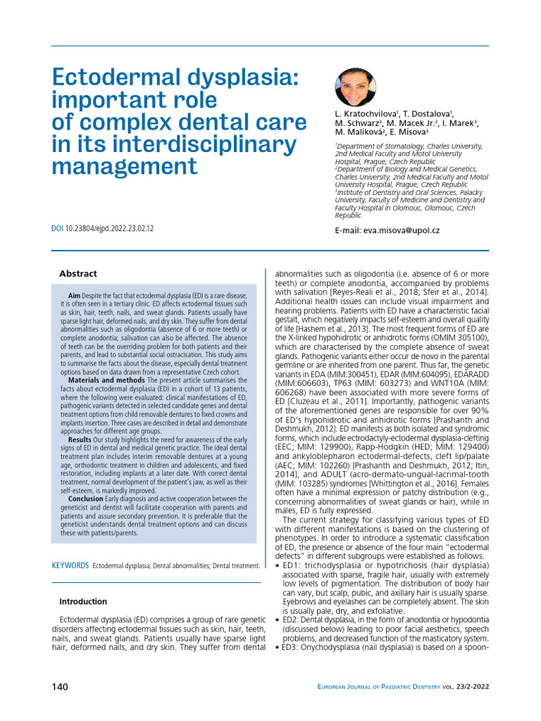 Ektodermal Displasia | PDF | Dental Implant | Medical Specialties