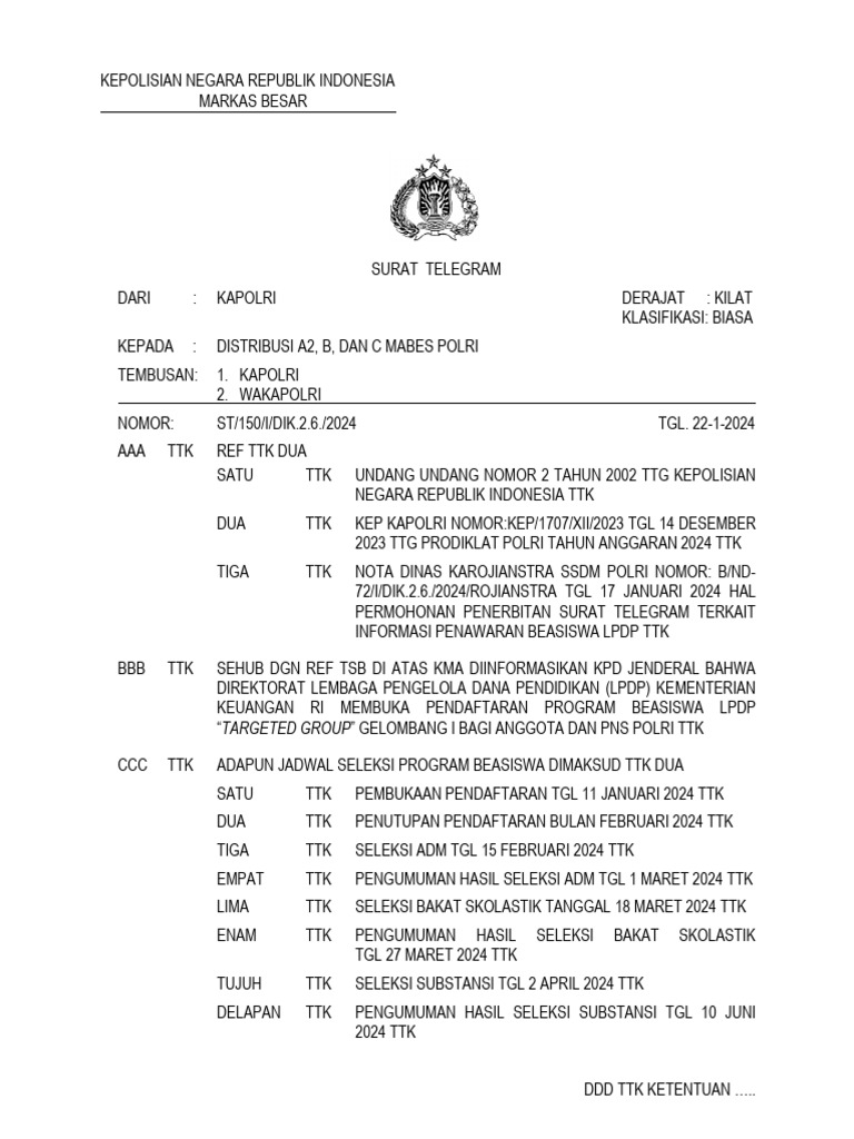 ST 150 LPDP 2024 | PDF
