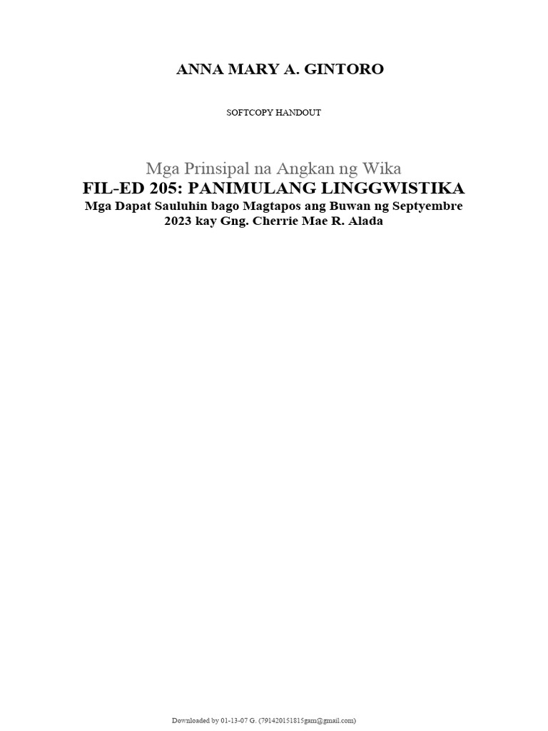 Fil-Ed 205 at SS 111 Reviewer | PDF