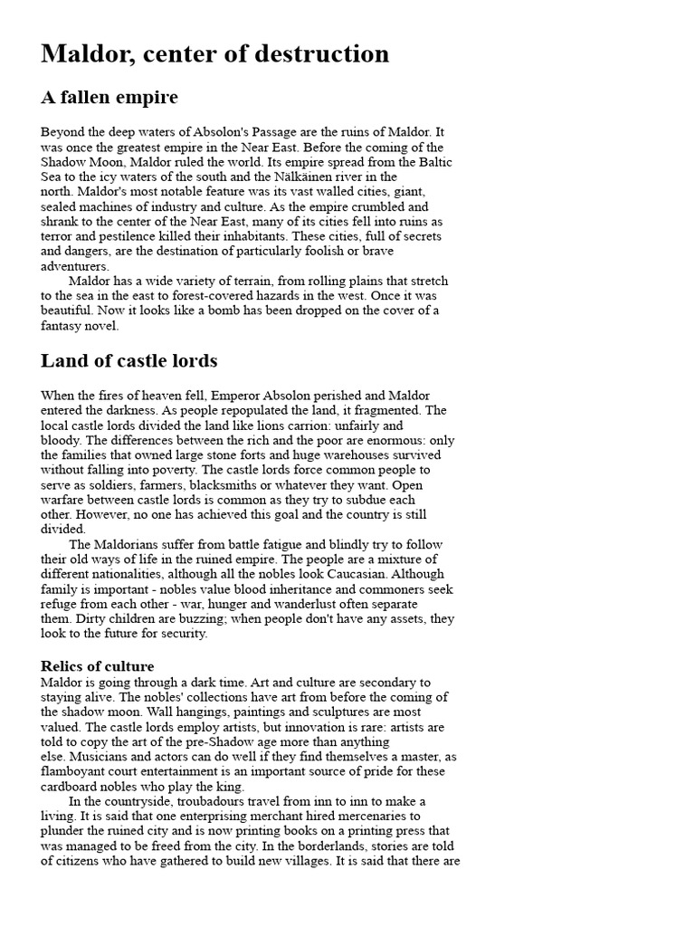 10 Shadows of The Past - Maldor | PDF