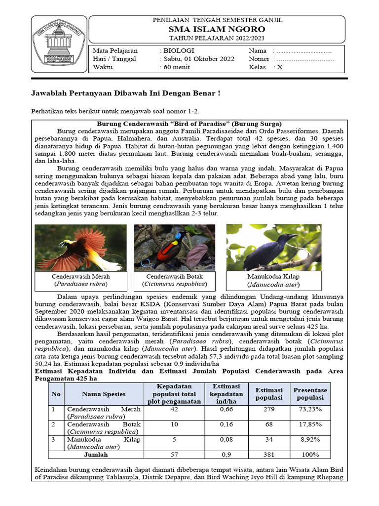 Soal Biologi Kelas X | PDF | Griya & Taman | Sains & Matematika