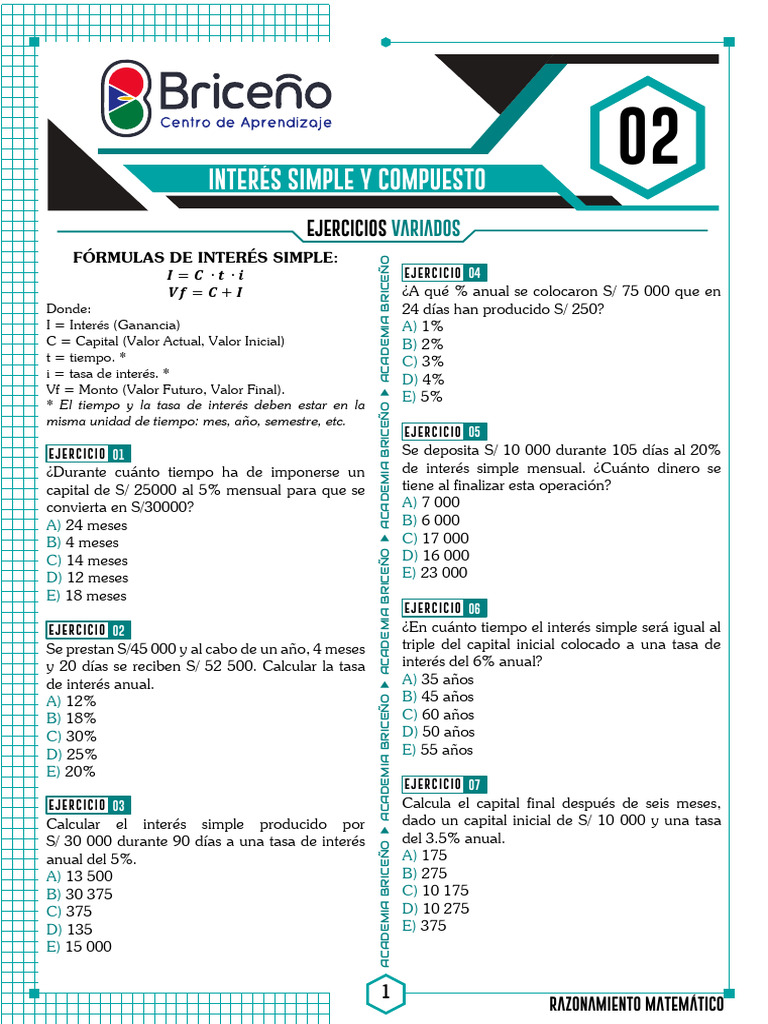 Interes Simple y Compuesto | PDF | Interés | Tasas de interés