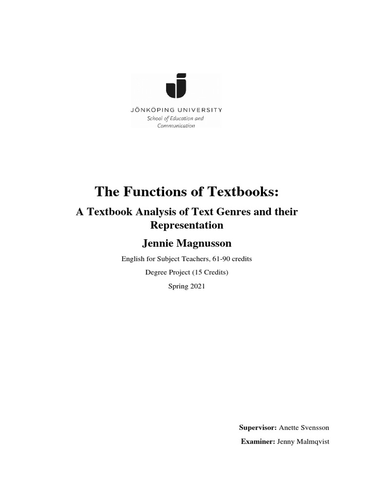 FULLTEXT01 (1) | PDF | Reading Comprehension | Narrative