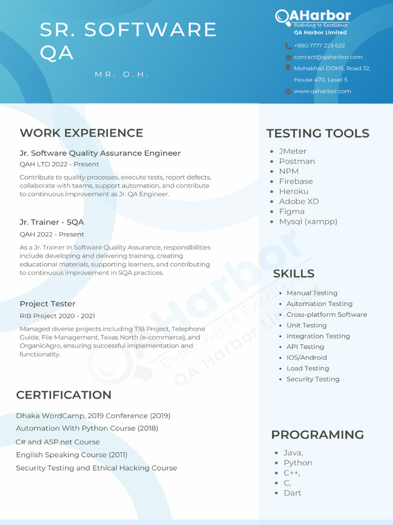 Sr. Software QA - Mid Level - Format | PDF Sr. Software QA - Mid Level - Format | PDF