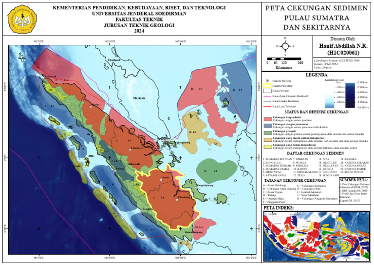 Peta Cekungan Sedimen Sumatera Selatan | PDF