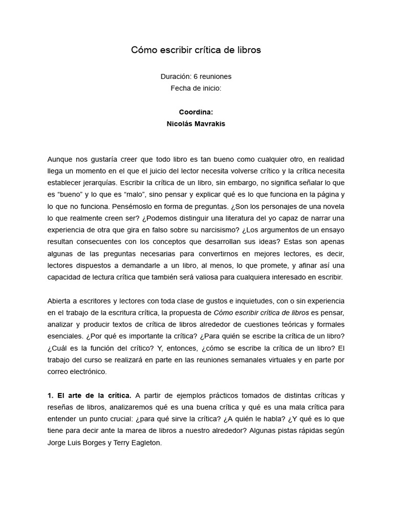 Crítica de libros para primaria | PDF | Libros | Experiencia