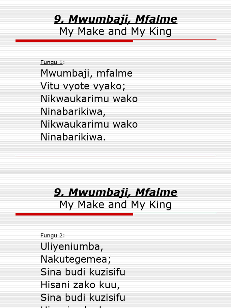 009 Mwumbaji Mfalme | PDF
