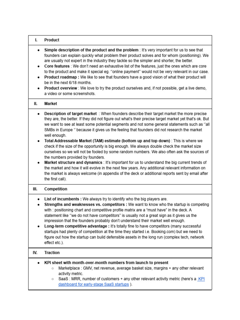 Open Source Deal Memo Template - Point Nine Capital | Download Free PDF ...