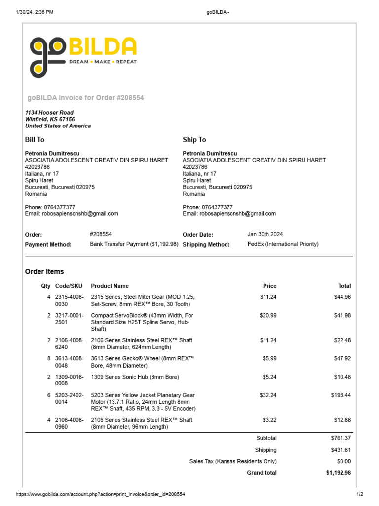 Go BILDA | PDF | Machines | Mechanical Engineering