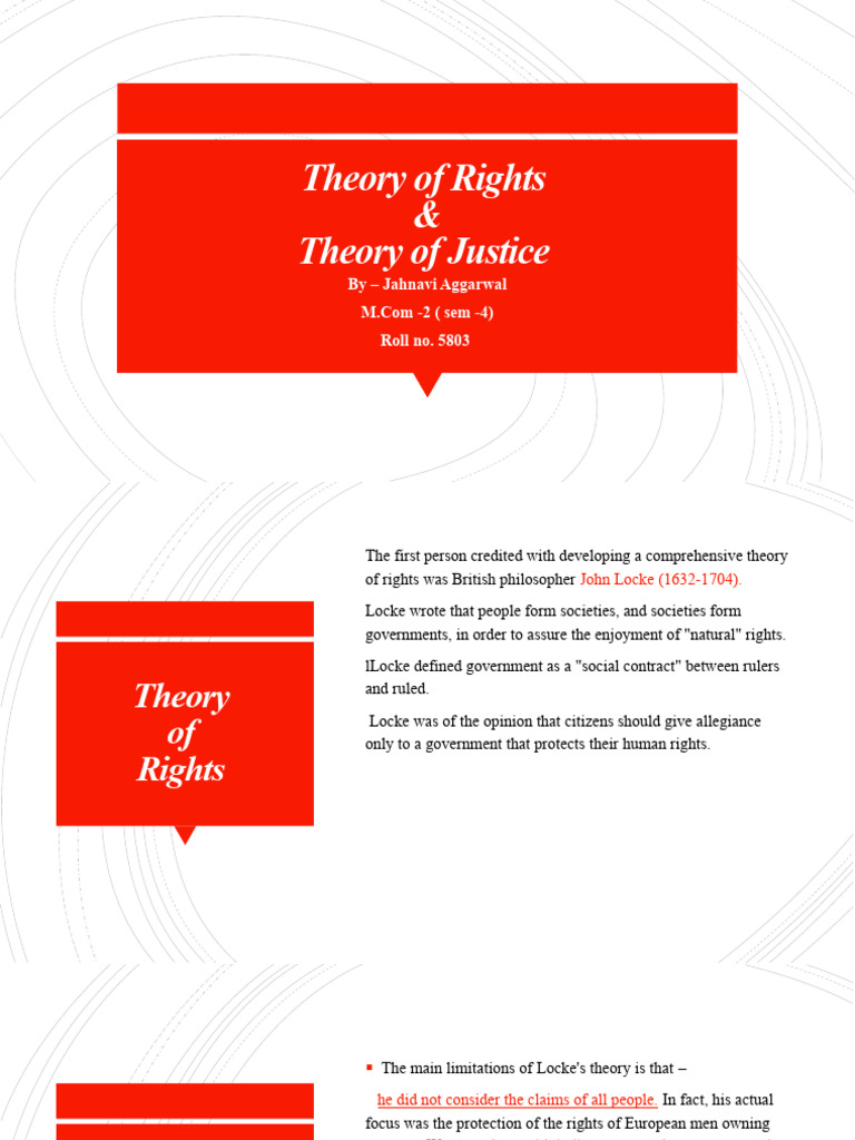 Theory of Rights & Theory of Justice: by - Jahnavi Aggarwal Roll No ...