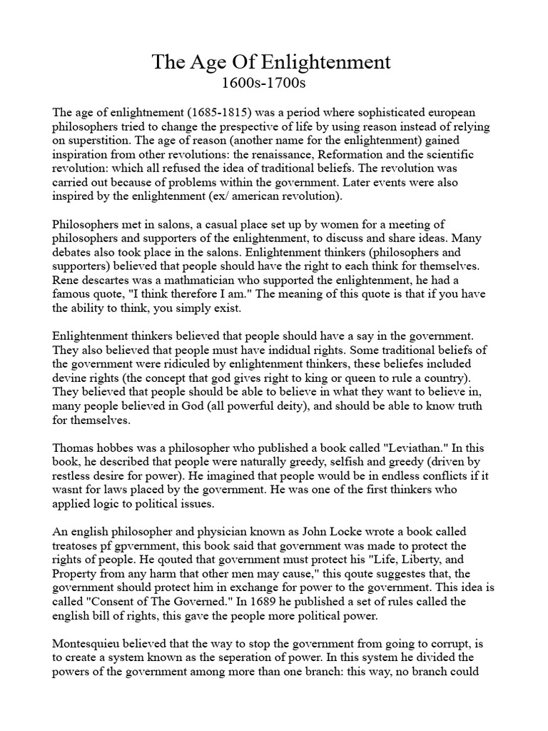 New OpenDocument Text | Download Free PDF | Age Of Enlightenment | Reason