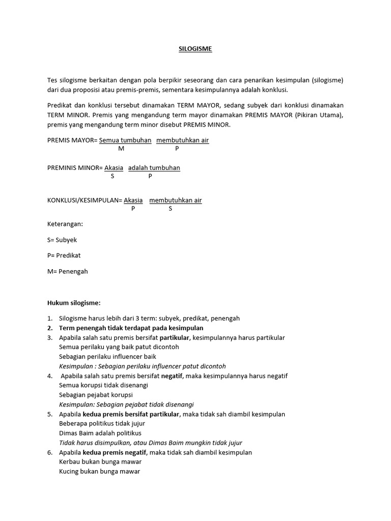 Prinsip dan Hukum Silogisme | PDF