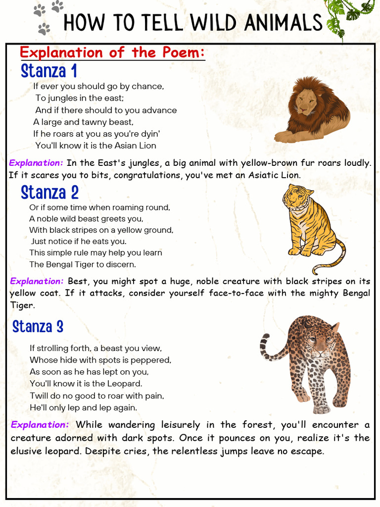 Understanding "How to Tell Wild Animals" | PDF | Tiger | Leopard
