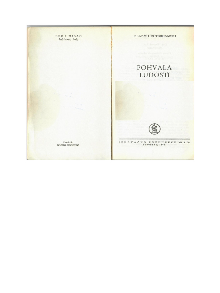Pohvala Ludosti | PDF