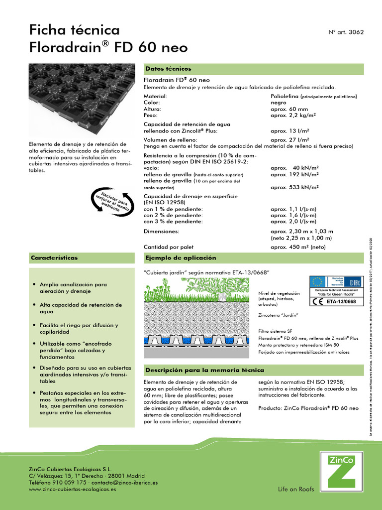 ZinCo FT Floradrain FD60 Neo | PDF | Ingeniero civil | Naturaleza