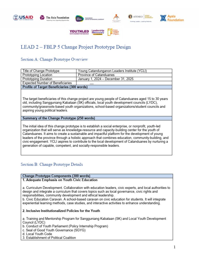 Template - Change Project Prototype Design-2 | PDF | Civic Engagement