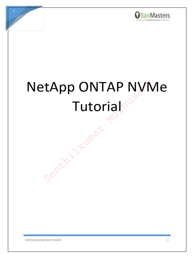 NetApp ONTAP NVMe Tutorial | PDF | Computer Data Storage | Data Transmission