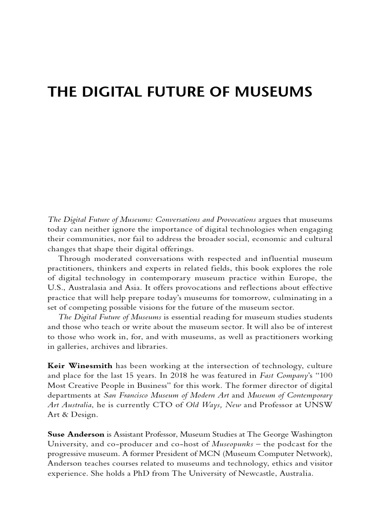 The Digital Future of Museums | PDF | Museum | Curator