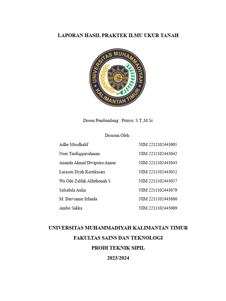 Laporan Hasil Praktek Ilmu Ukur Tanah Rev 7 | PDF | Griya & Taman | Teknologi & Rekayasa