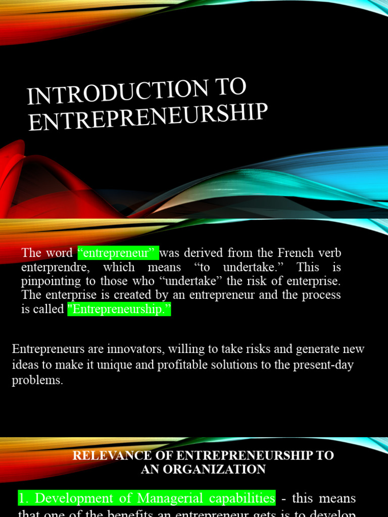 Lesson 1 Introduction to Entrepreneurship | PDF | Entrepreneurship ...