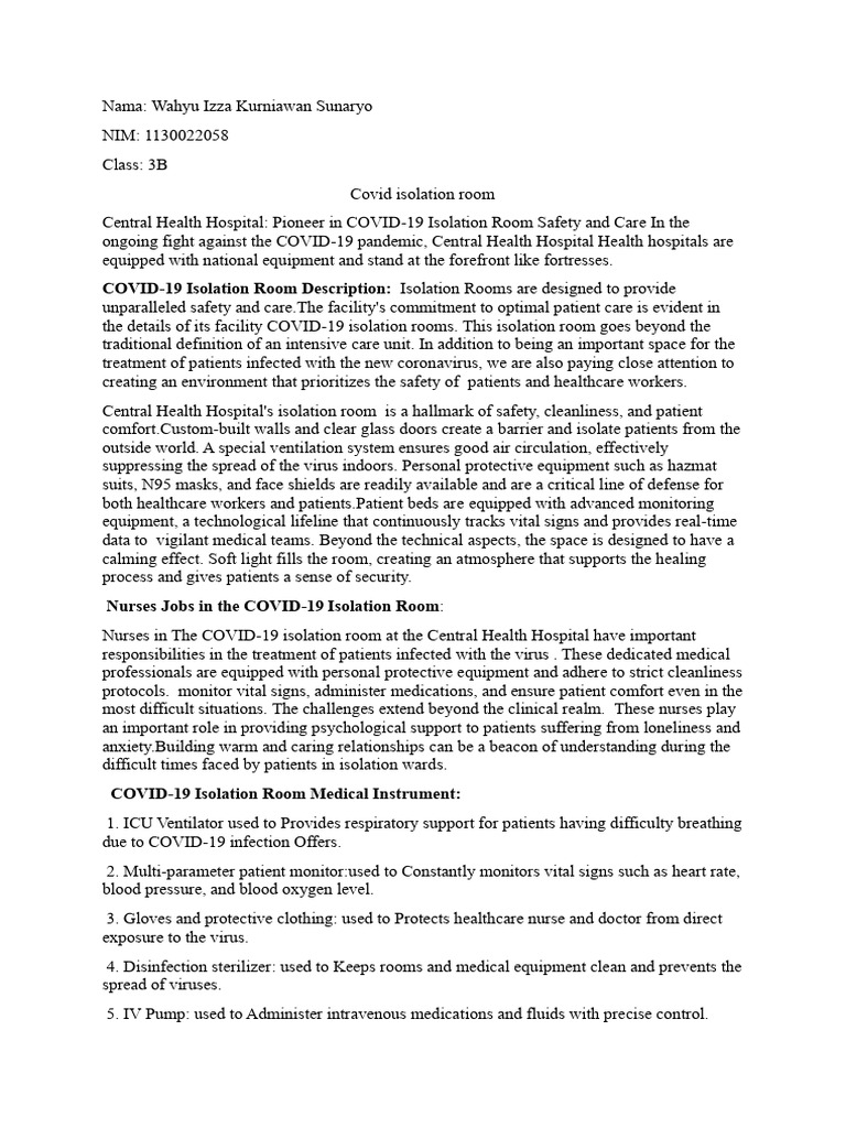 Wahyu Izza Kurniawan Sunaryo - Final Exam English | PDF | Hospital | Patient