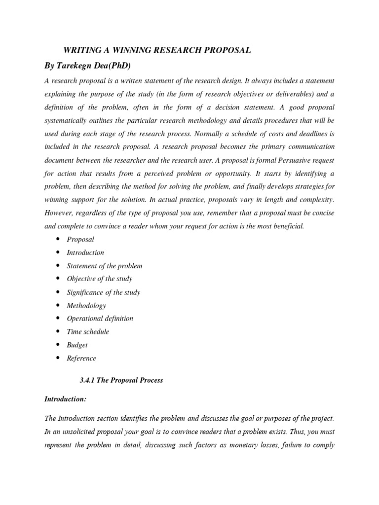 Writing A Winning Research Proposal | PDF | Hypothesis | Sales