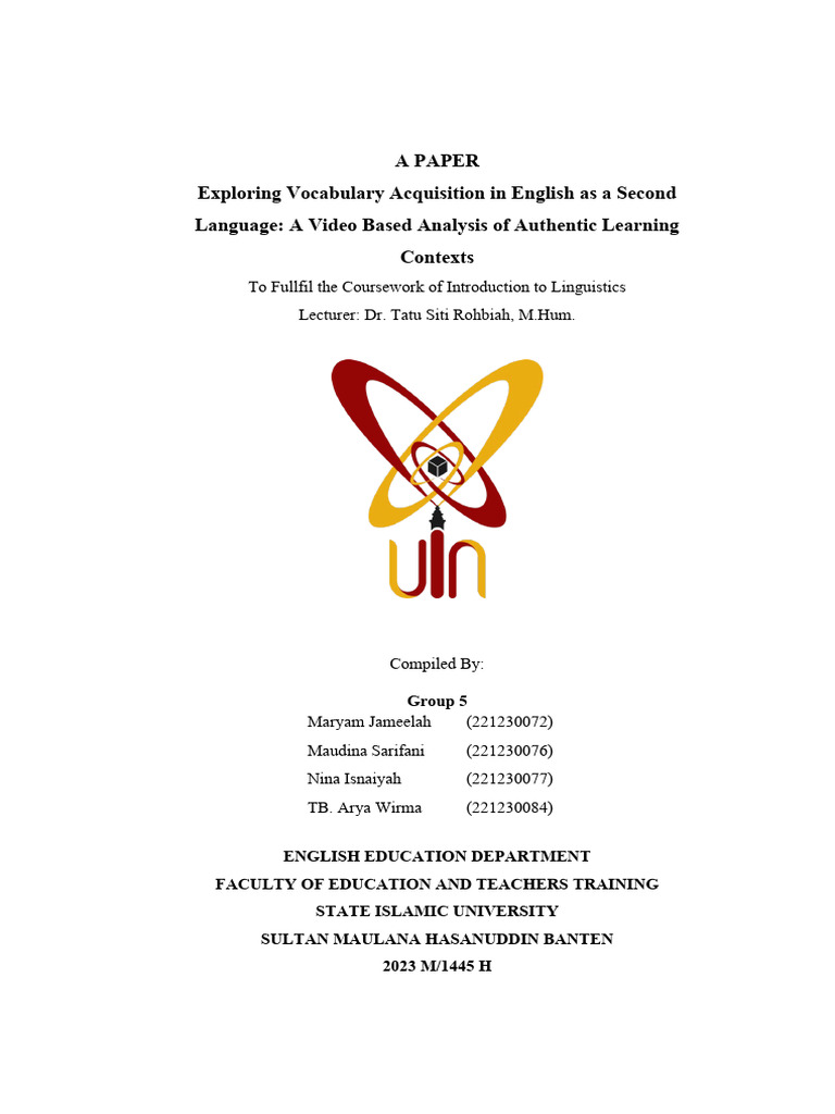 Small Research Kel 5 Revised | PDF | Second Language Acquisition ...