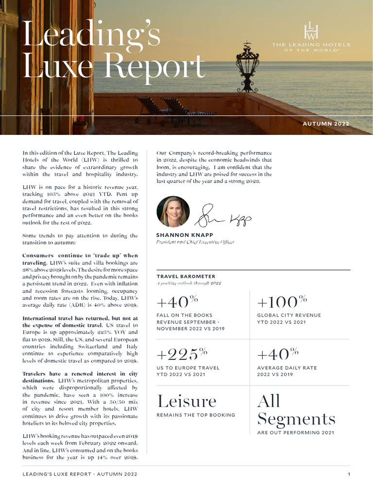 LHW Luxe Report: Travel Trends 2022 | PDF | Hospitality Industry | Tourism