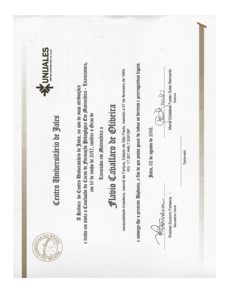 Flavio Diploma e Historico | PDF