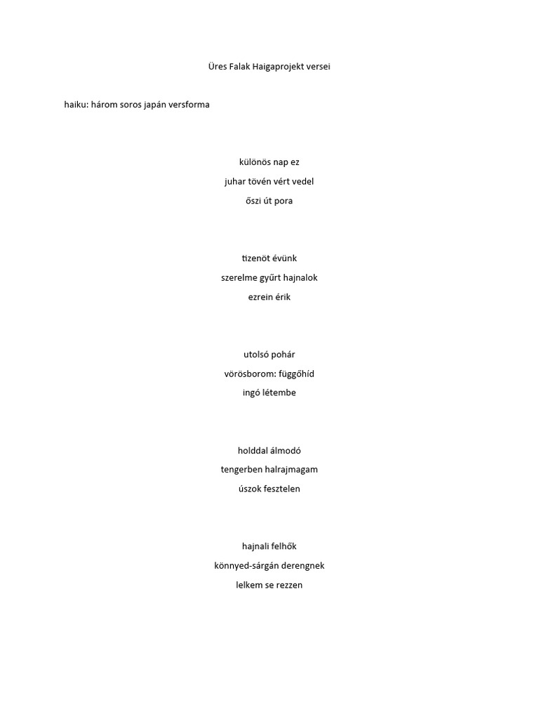 Üres-Falak Haikuk | PDF