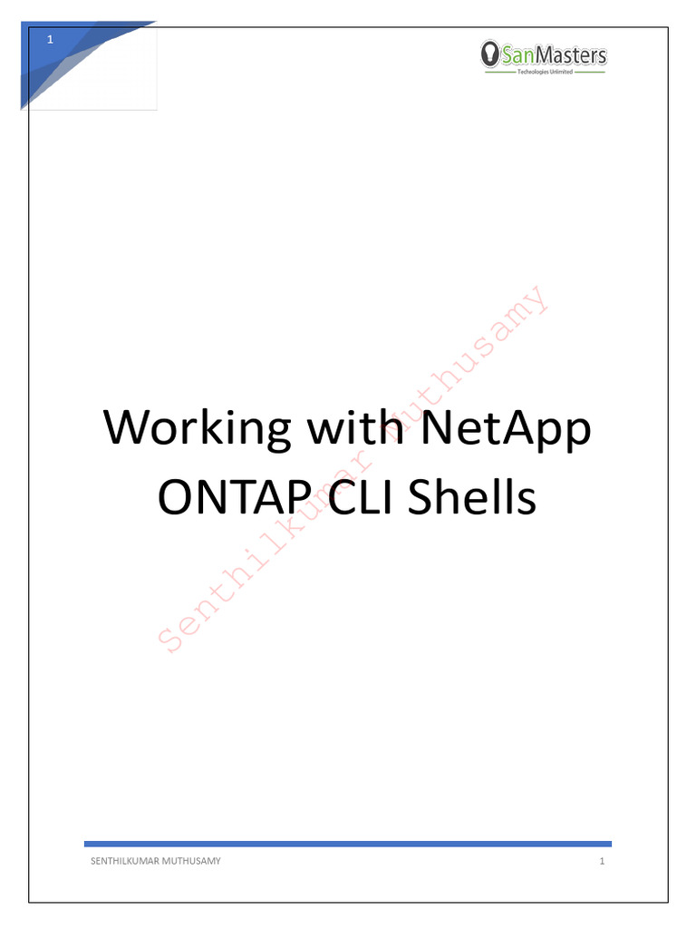 Working With NetApp ONTAP CLI Shells | PDF | Command Line Interface | Shell (Computing)