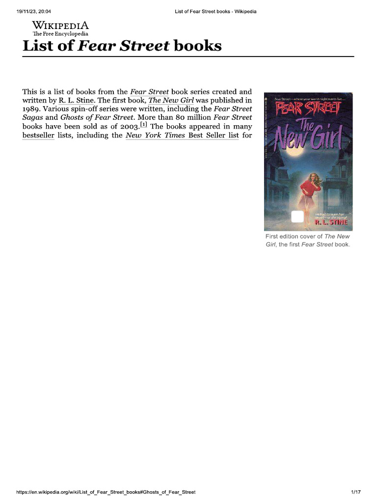 List of Fear Street Books | PDF