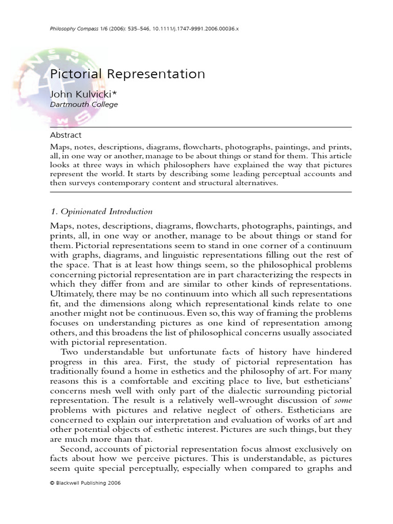 Philosophical Insights on Pictorial Representation | PDF | Perception ...