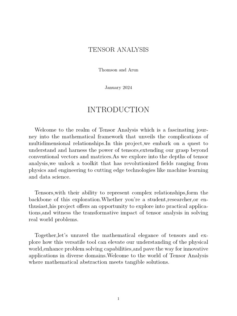 Tensor Analysis | PDF | Tensor | Euclidean Vector