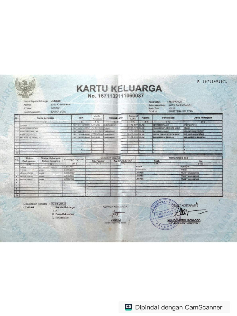 Akte Dan KK Dan KTP Ayah-Gdikompresi | PDF